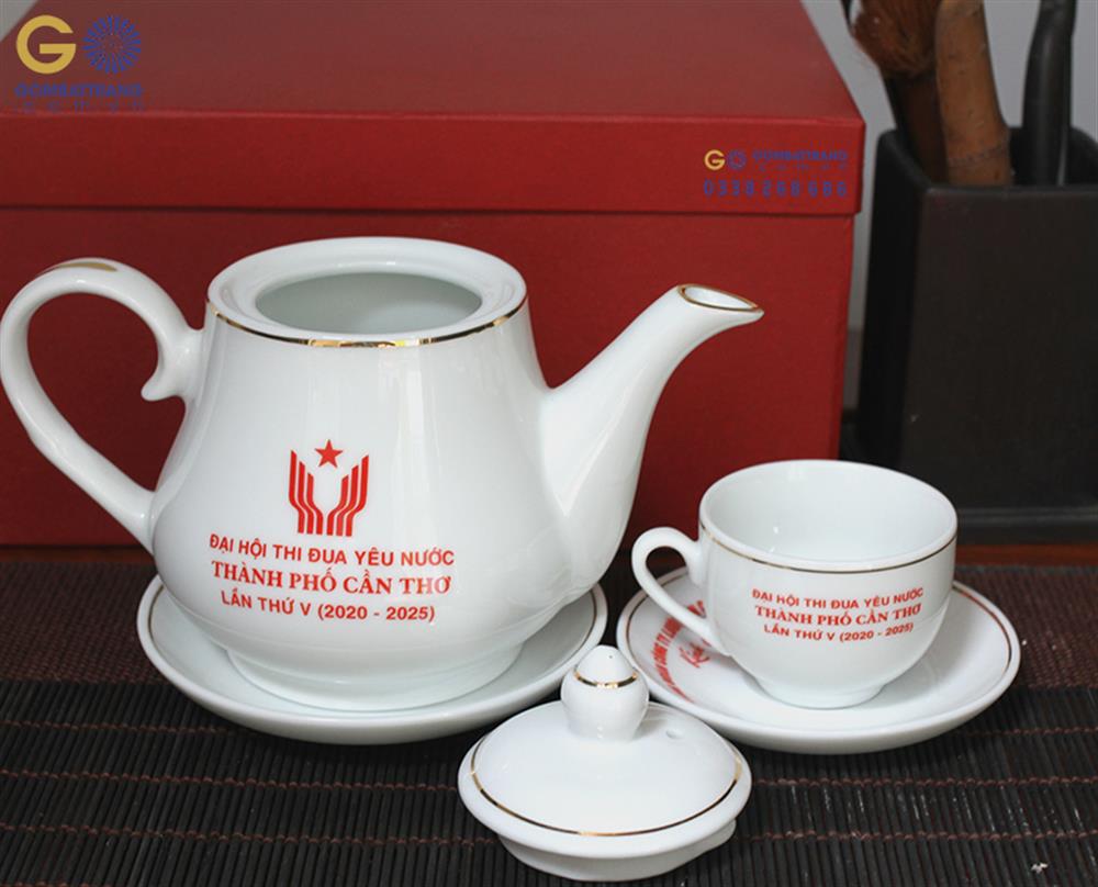 Ấm chén in logo giá rẻ chất lượng cao cấp-Ấm chén chính hãng